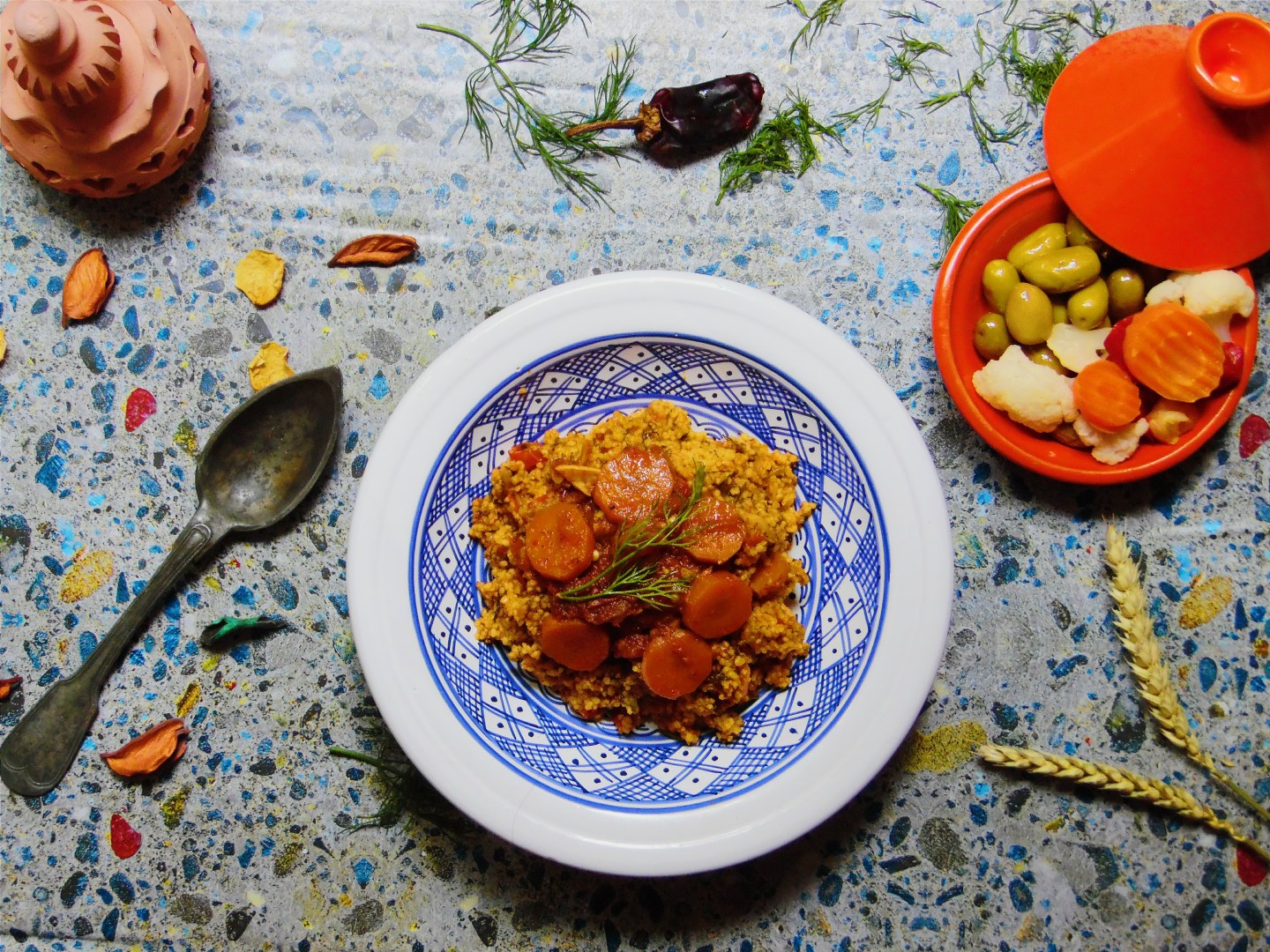 Couscous Végétarien aux fanes de fenouil ( Farfoucha) – Michka's Kitchen